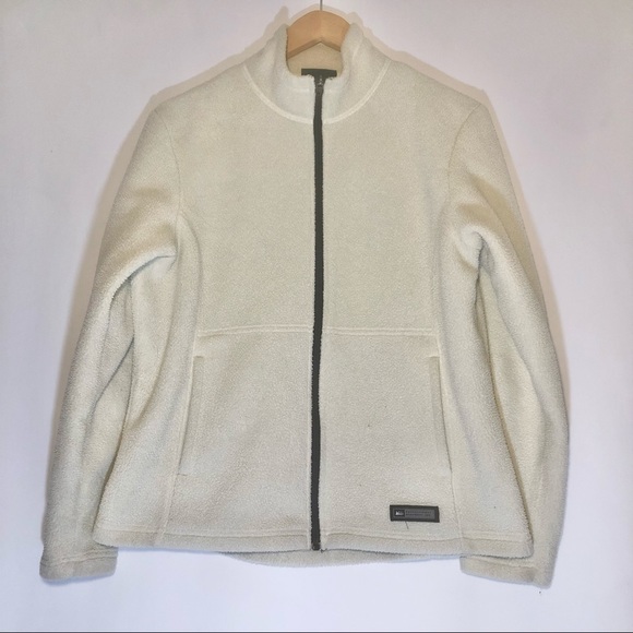 REI | Jackets & Coats | Rei Womens Medium Creme Fluffy Jacket Zip Up ...